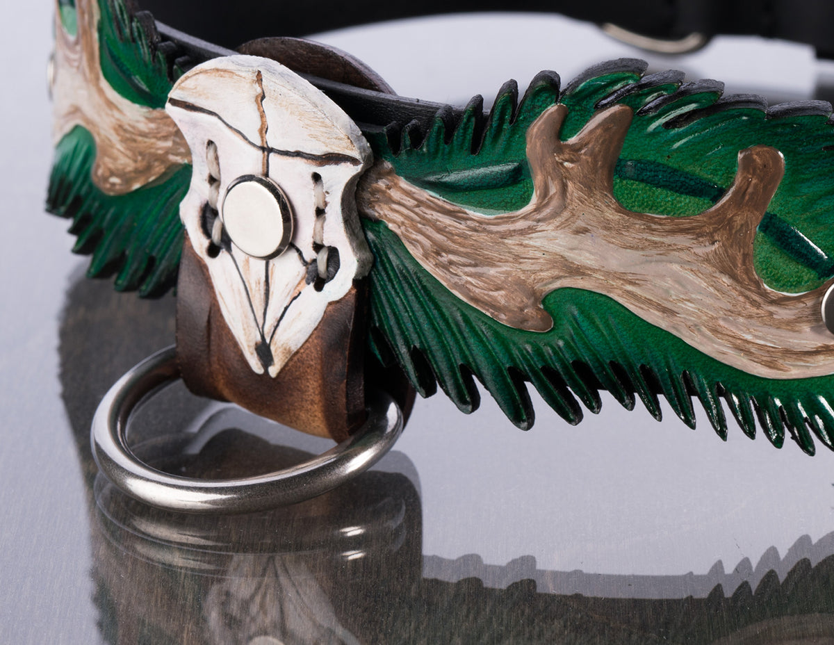 Deer Skull Collar – Windrunner Leather
